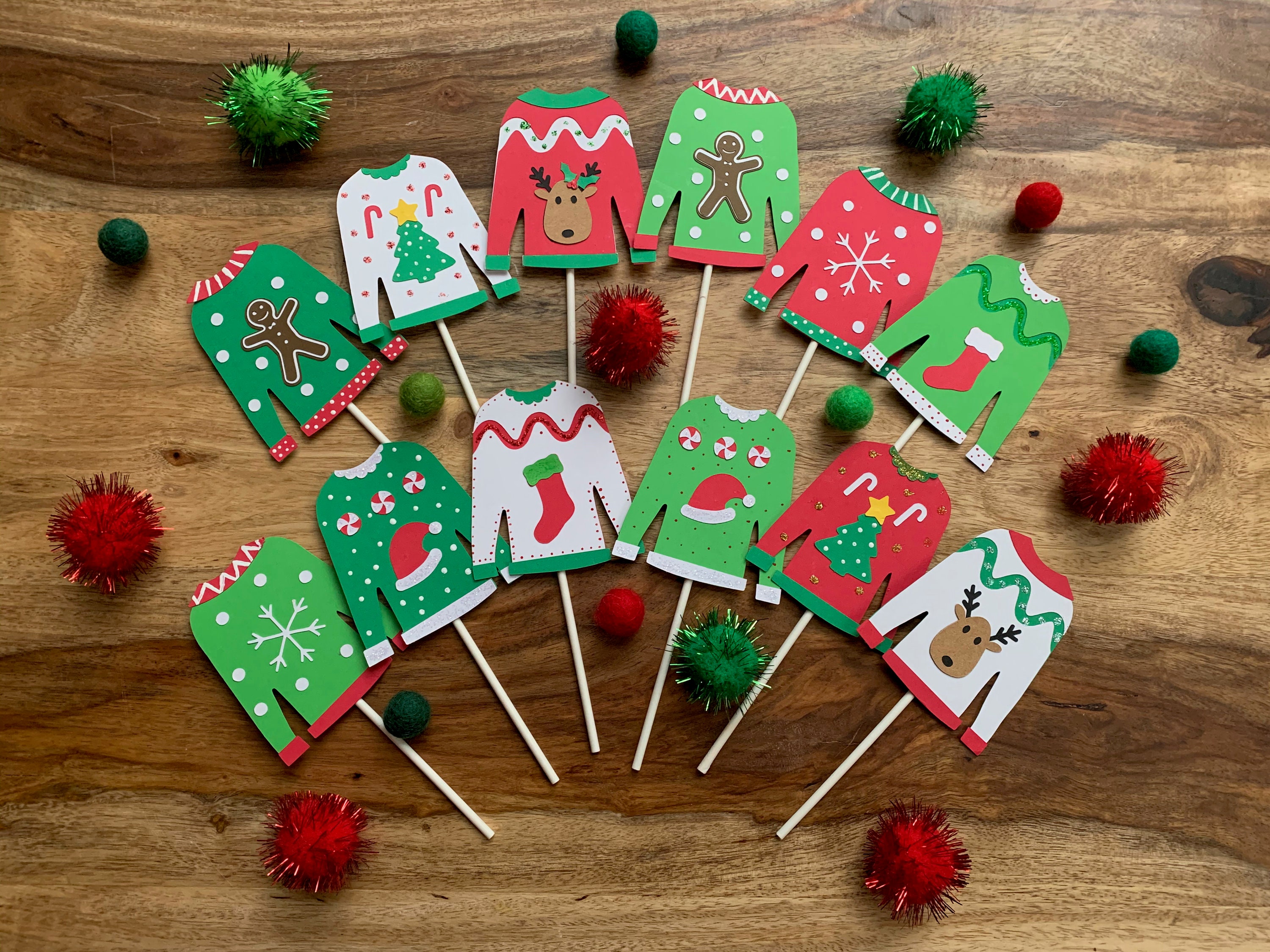 Ugly Sweater Cupcake Toppers - Etsy