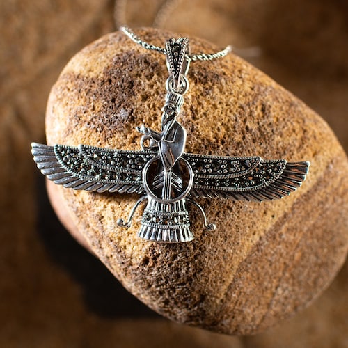 Faravahar Ahura Mazda Handmade Silver Necklace Ancient Persia - Etsy