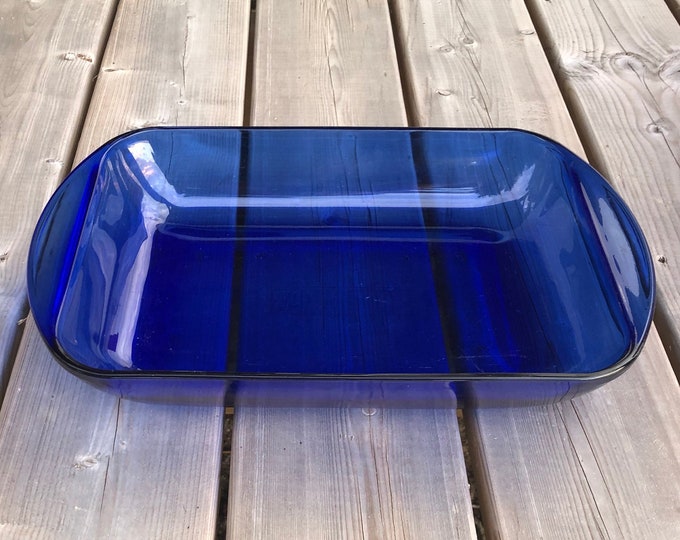 Vintage Cobalt Blue Anchor Hocking Glass 9x13 Baking Dish Glass ...