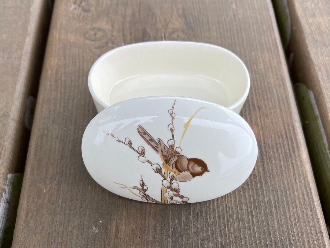 Vintage Otagiri Gibson Greetings Chickadee Trinket Box Made in Japan ...