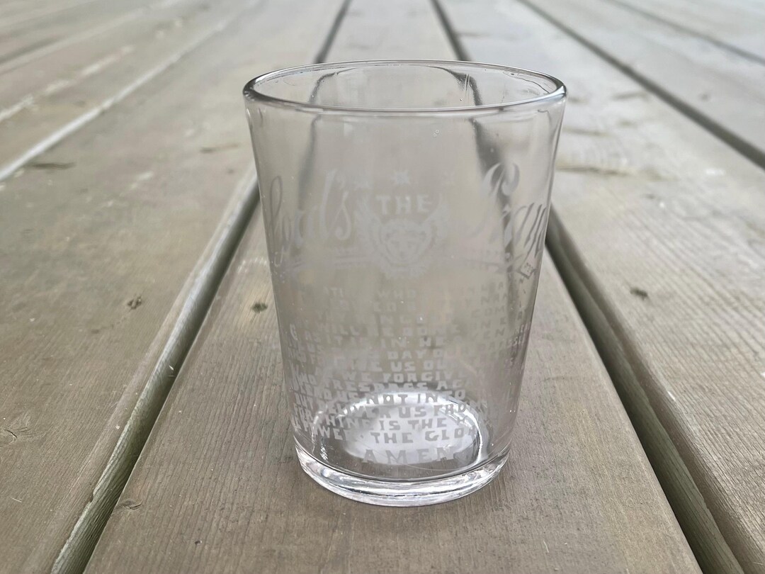 Antique Victorian Etched “the Lord’s Prayer Juice Glass Drinking Glass ...