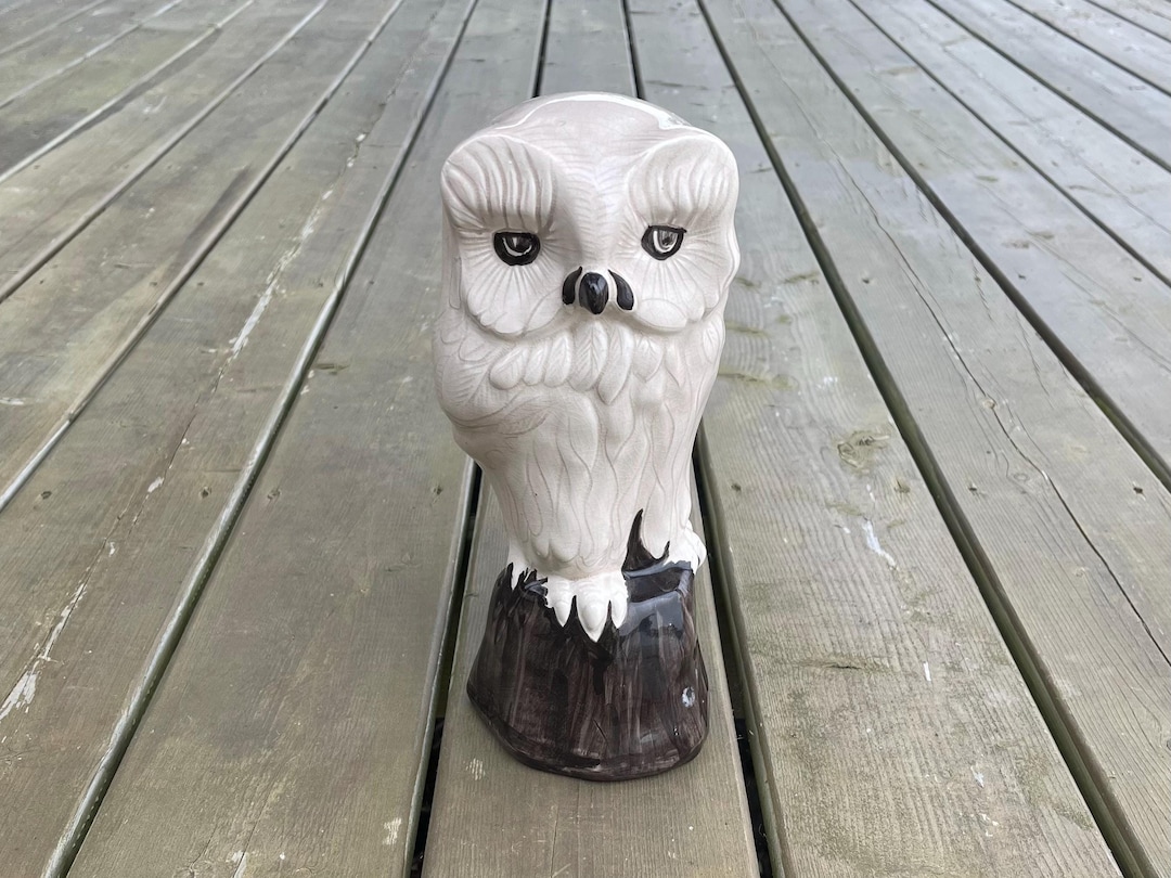 Vintage David Sharp Pottery 11 and 1/4 Inch Owl Figurine Statue Made in ...