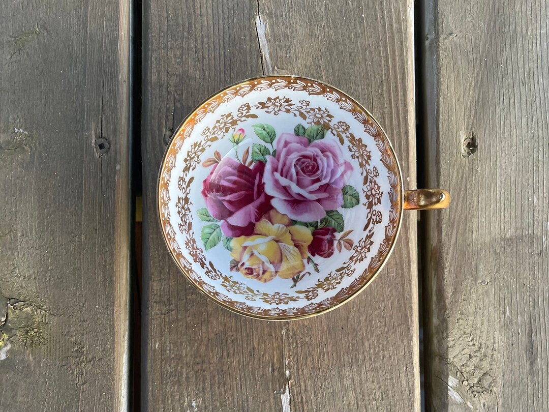 Teacup Only***vintage Paragon Floating Red, Pink, and Yellow Floating ...