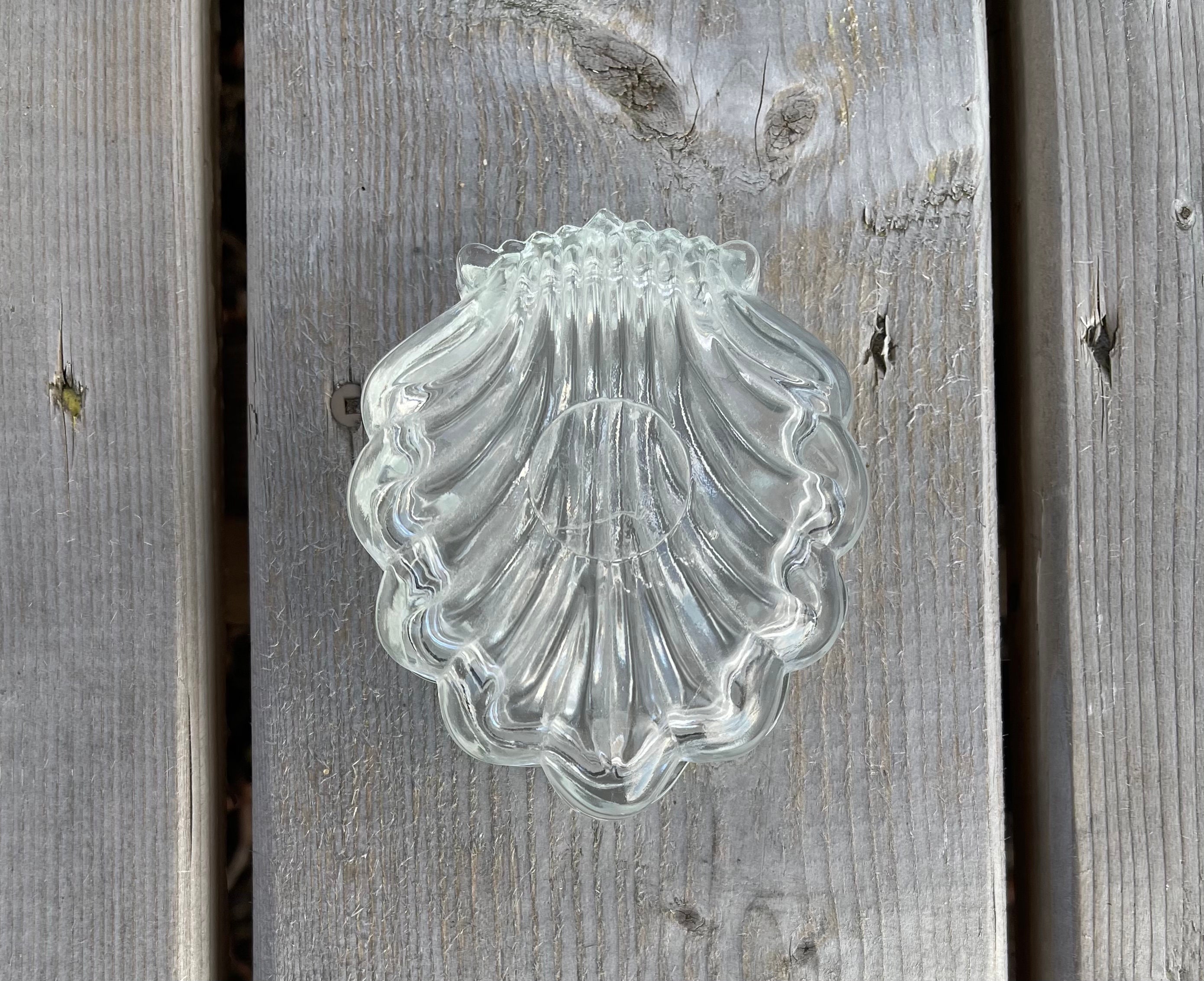 Vintage Clear Glass Seashell Clamshell Trinket Box Nautical - Etsy