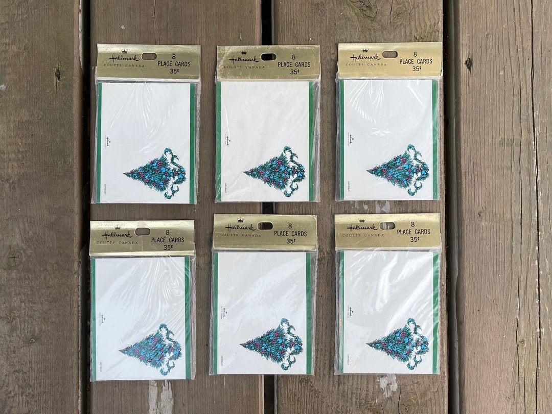Collection of 48 Vintage Hallmark Christmas Tree Place Cards in ...