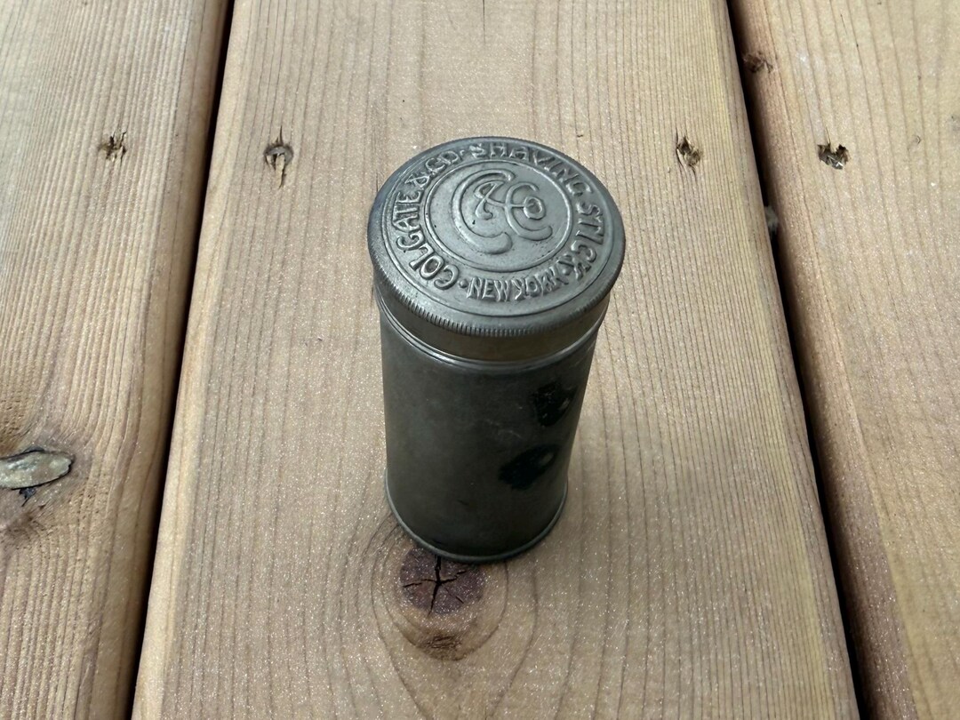 Antique C1910s Colgate & Co. Shaving Stick Empty Metal Canister Retro ...