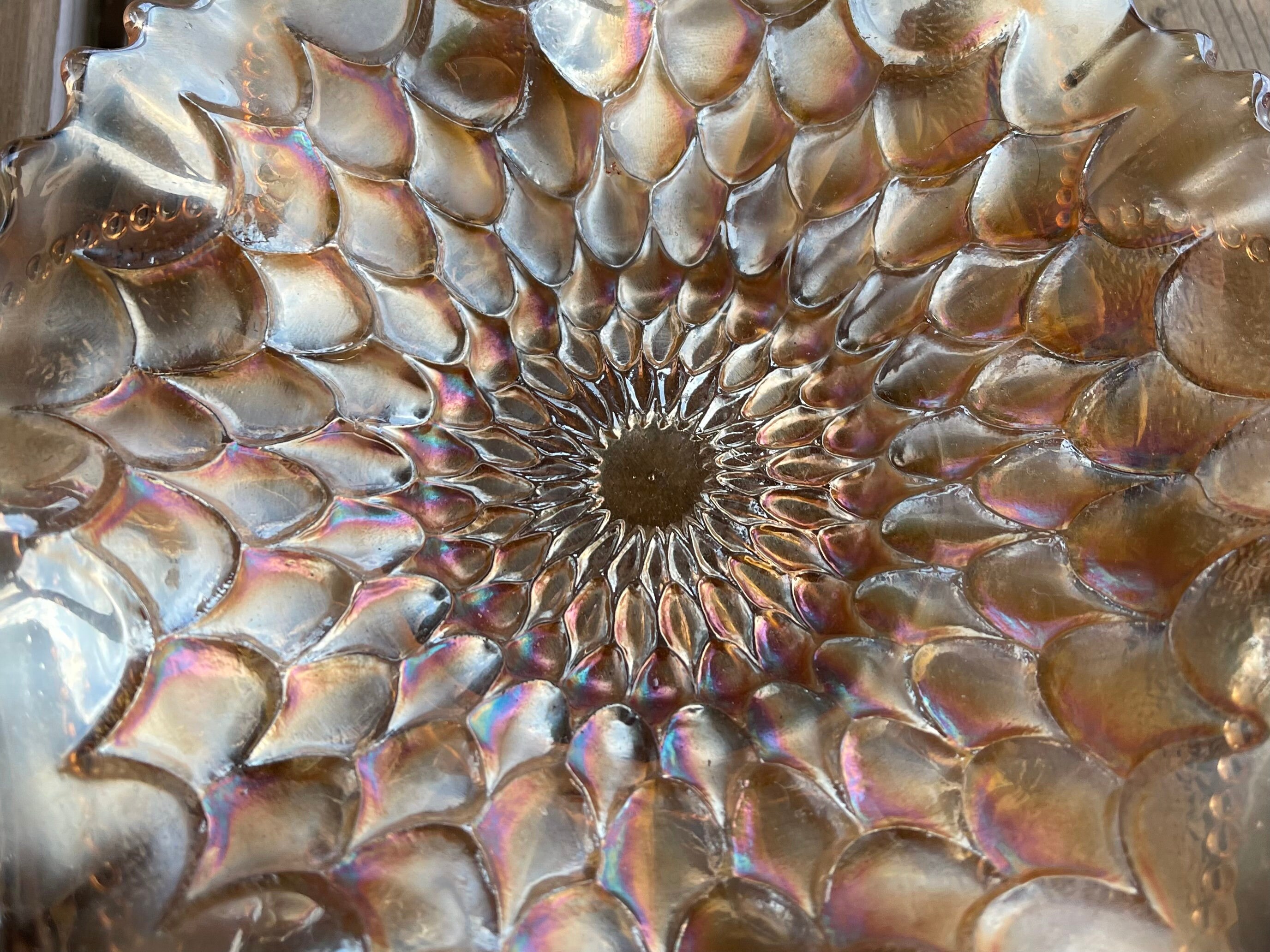 Antique Dugan Glass Fish Scale and Beads Pattern Iridescent - Etsy