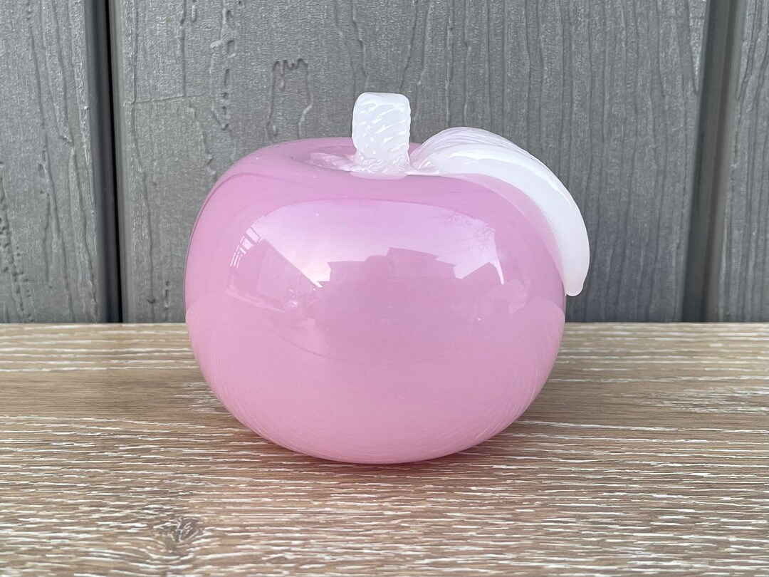 Vintage Hand Blown Art Glass Pink and White Opaline Rosaline and ...