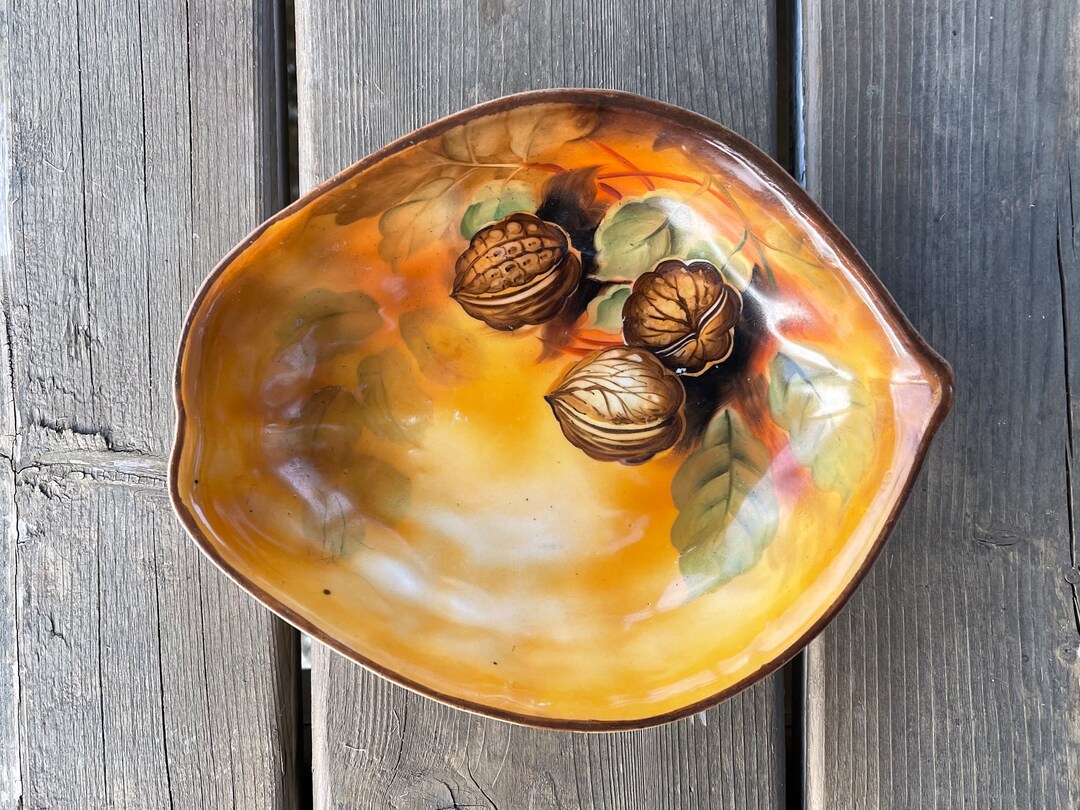 Vintage Noritake Morimura Bros Hand Painted Nippon Textured Walnut Nut ...