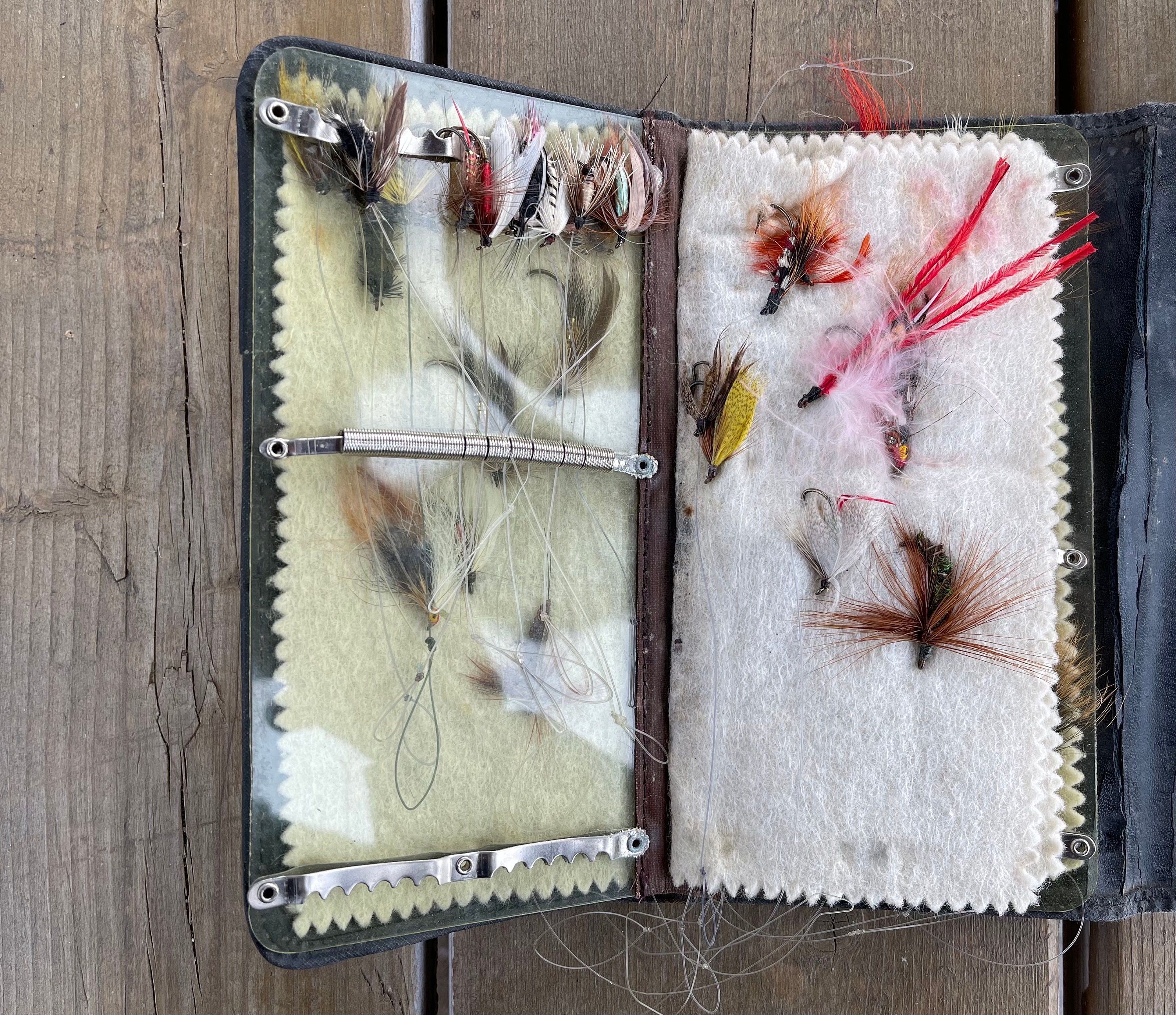 Collection of 70 Vintage Hand Tied Fish Flies in Leather - Etsy