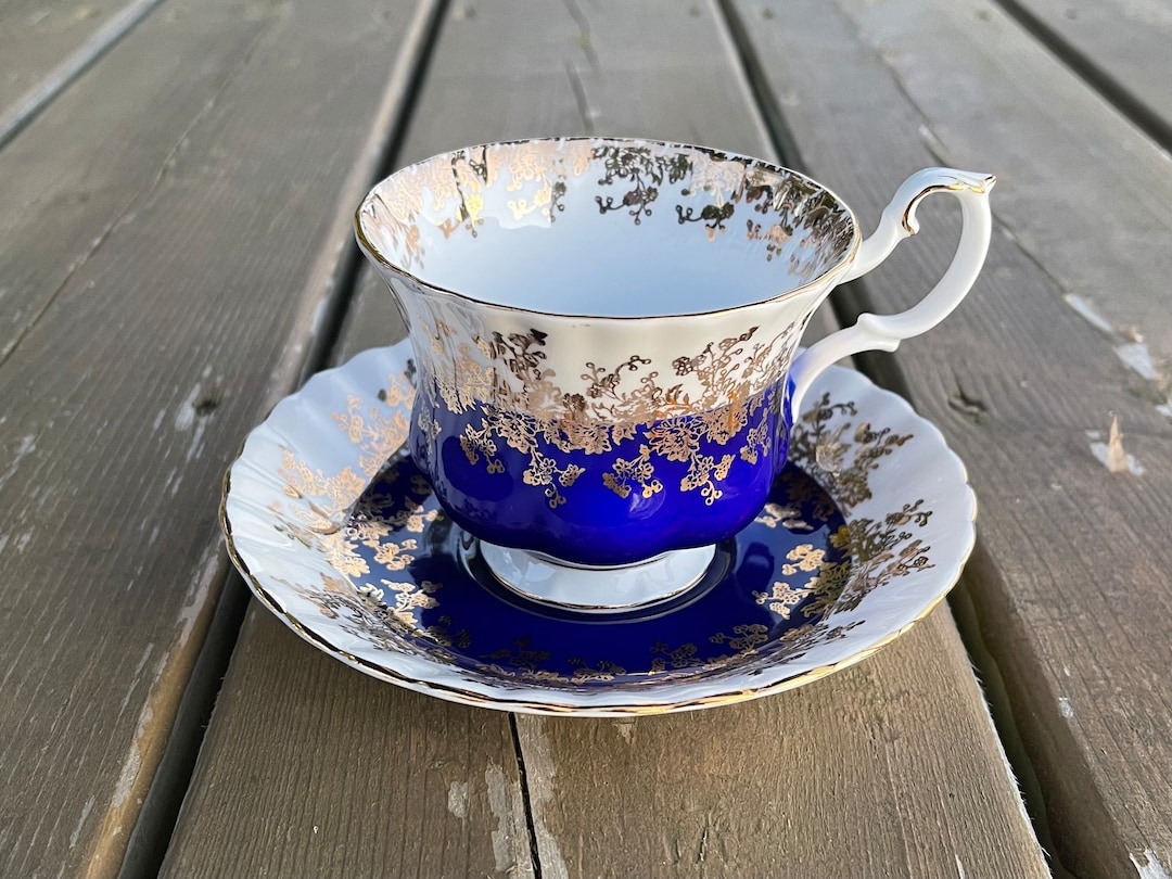Vintage Royal Albert “regal Series” 4396 Cobalt Blue and Gold Pattern ...