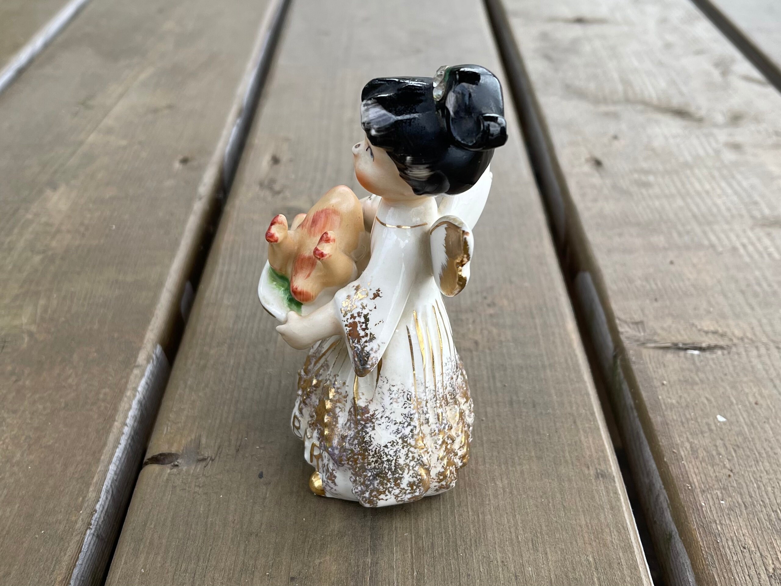 Vintage Lefton an Enterprise Exclusive Hand Painted November Angel With ...