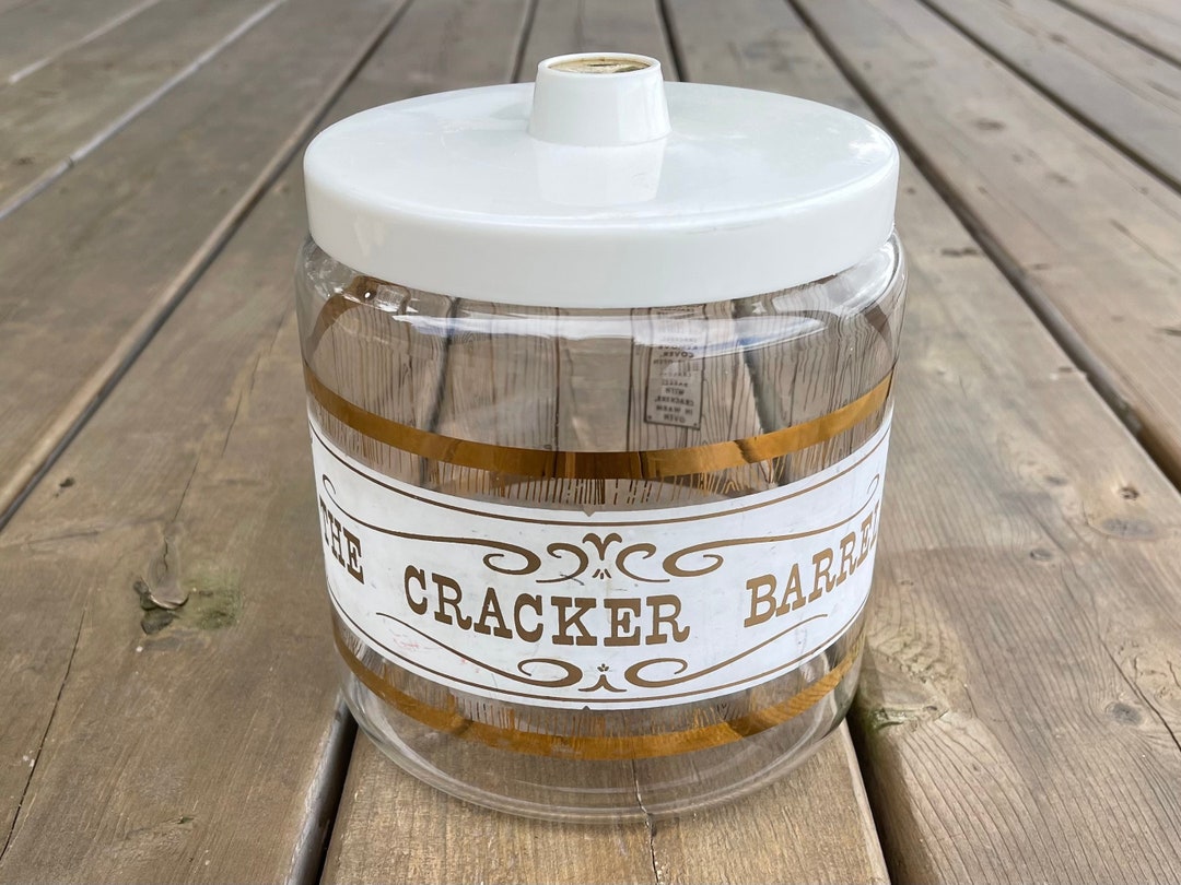 Vintage Pyrex ‘the Cracker Barrel’ Glass Cracker Container Canister ...