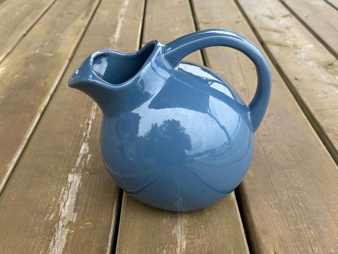 Vintage Medalta Pottery of Medicine Hat, Alberta Blue Ball Jug Pitcher ...