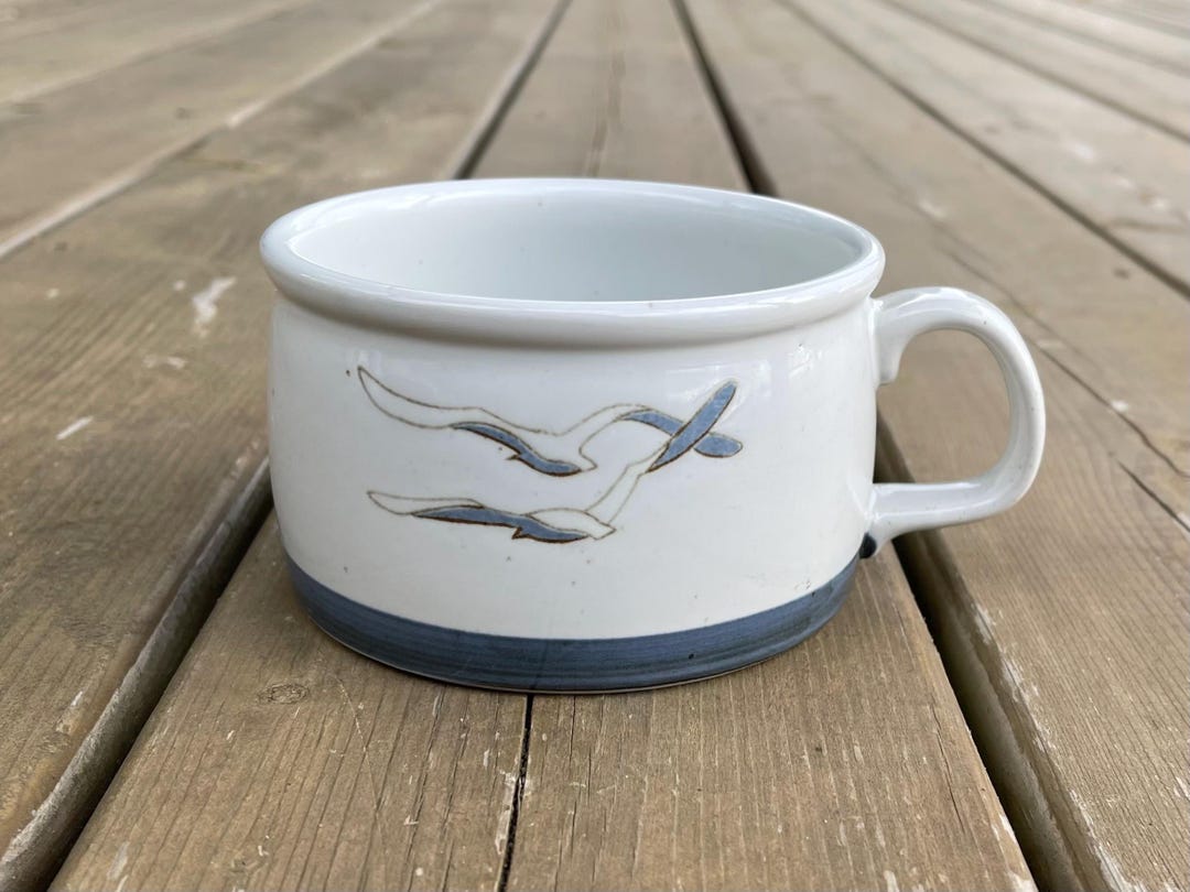 Vintage Otagiri Original Speckled Flying Seagull Bird Soup Mug Made in ...