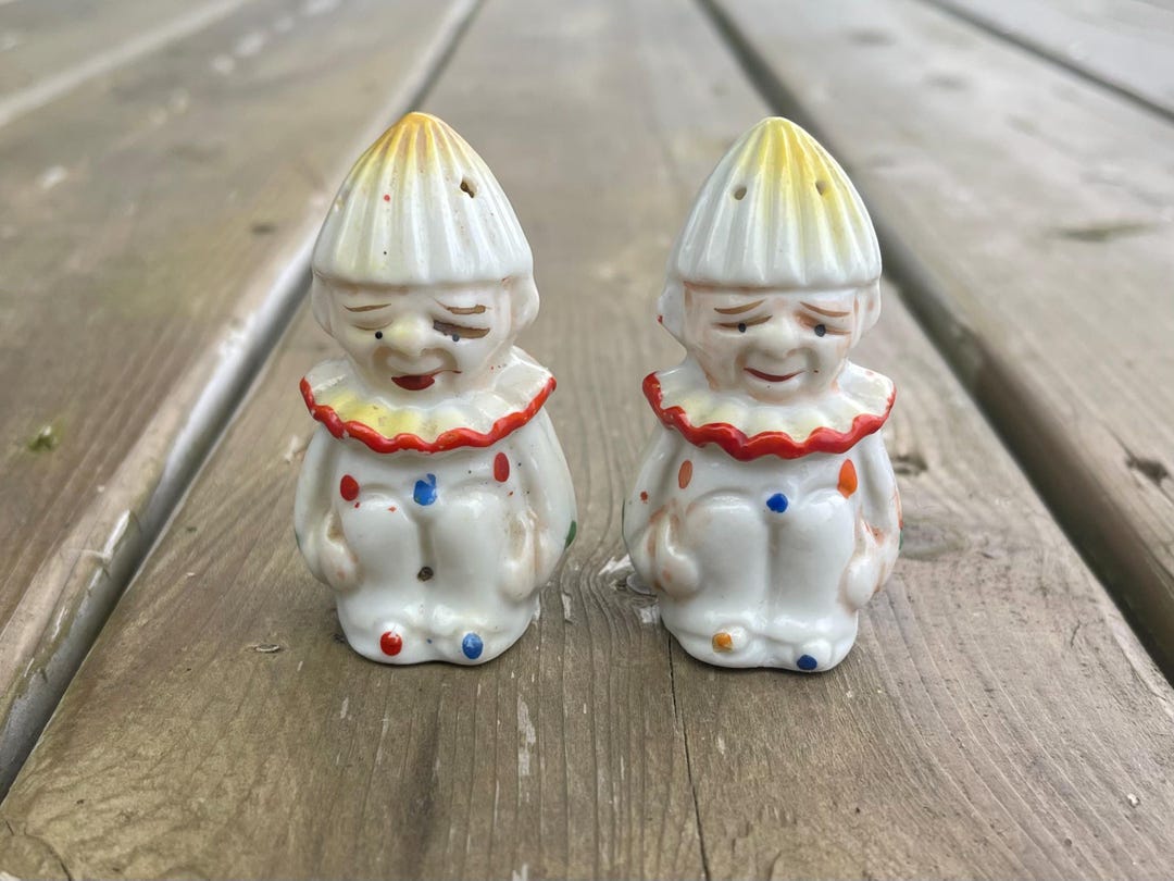 Vintage Clown Salt and Pepper Shaker Set Salt & Pepper Shakers Made in ...