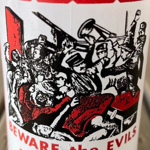 Vintage beware the Evils of the Demon Beer Prohibition Black, Red and ...