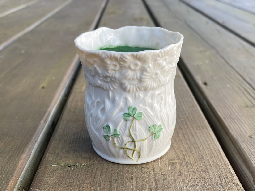 Vintage Belleek Shamrock Pattern 11th Mark Daisy Votive Holder Made in ...