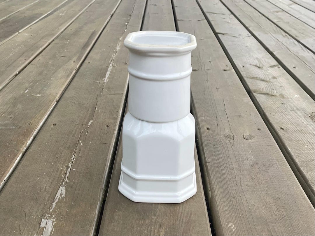 Vintage Art Deco Style Square White Ceramic Tumble up Set Bedside ...