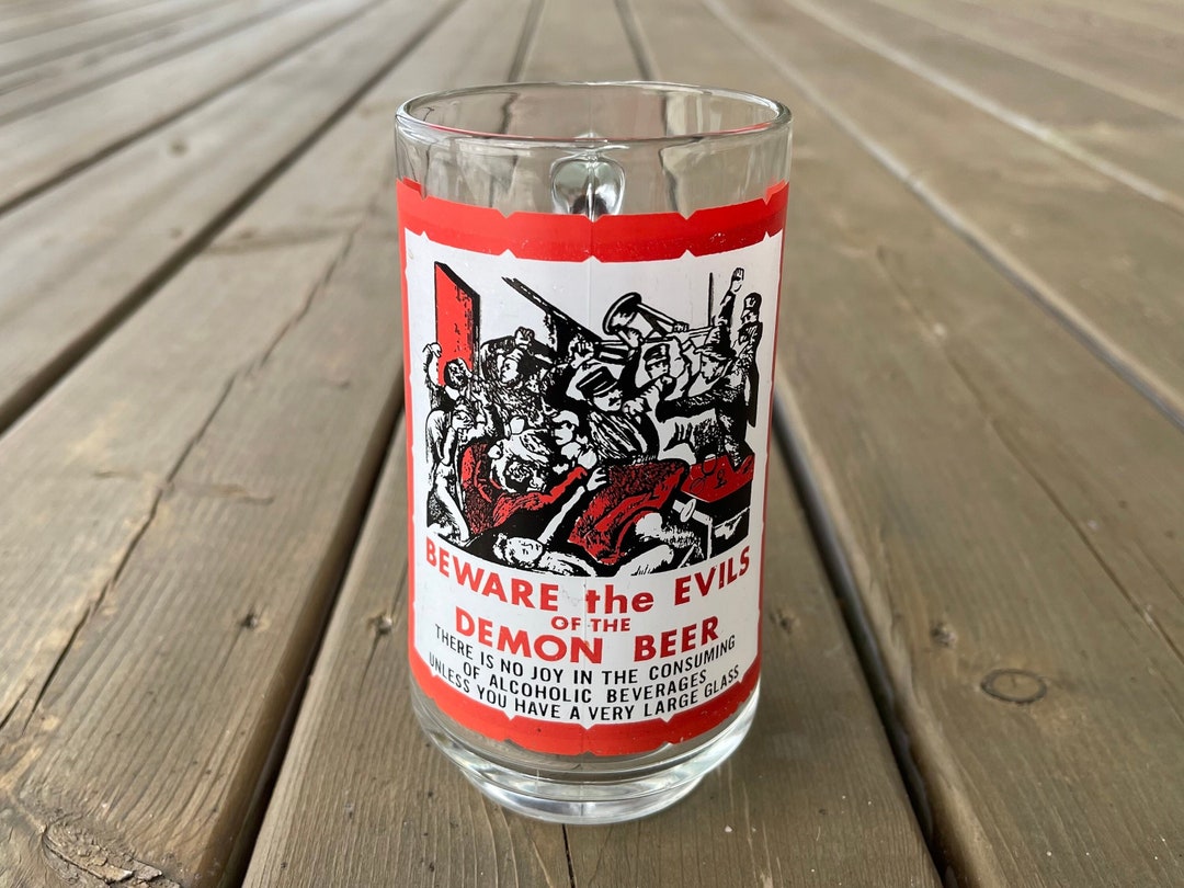 Vintage beware the Evils of the Demon Beer Prohibition Black, Red and ...