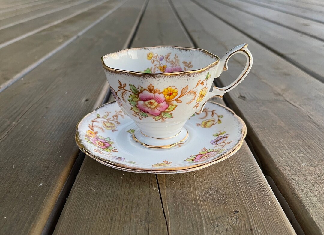 Vintage Royal Albert “evesham” Pattern Pink, Yellow, and Purple Floral ...