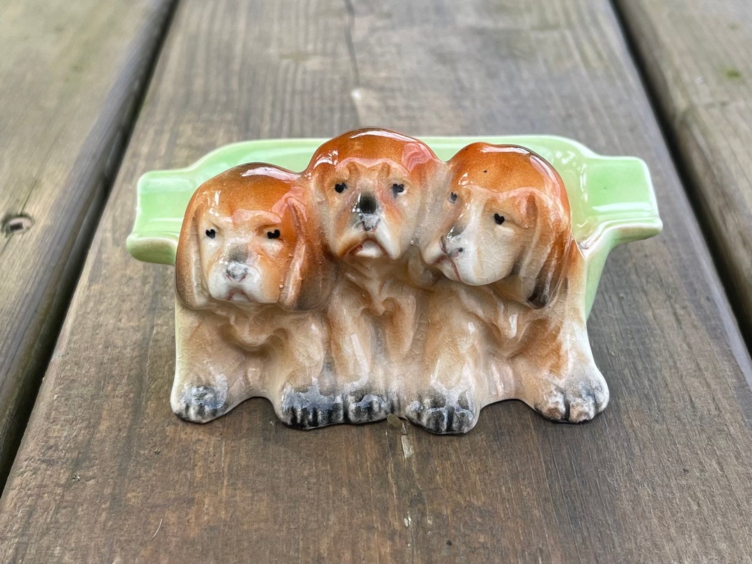 Vintage Beswick Three Dog Spaniel Puppy Ashtray Trinket Dish Catchall ...