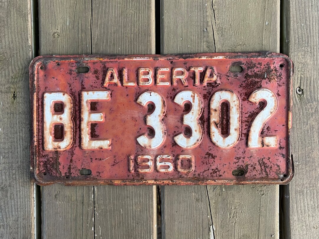Vintage 1960 Alberta AB License Plate Garage Car Truck Vintage License ...