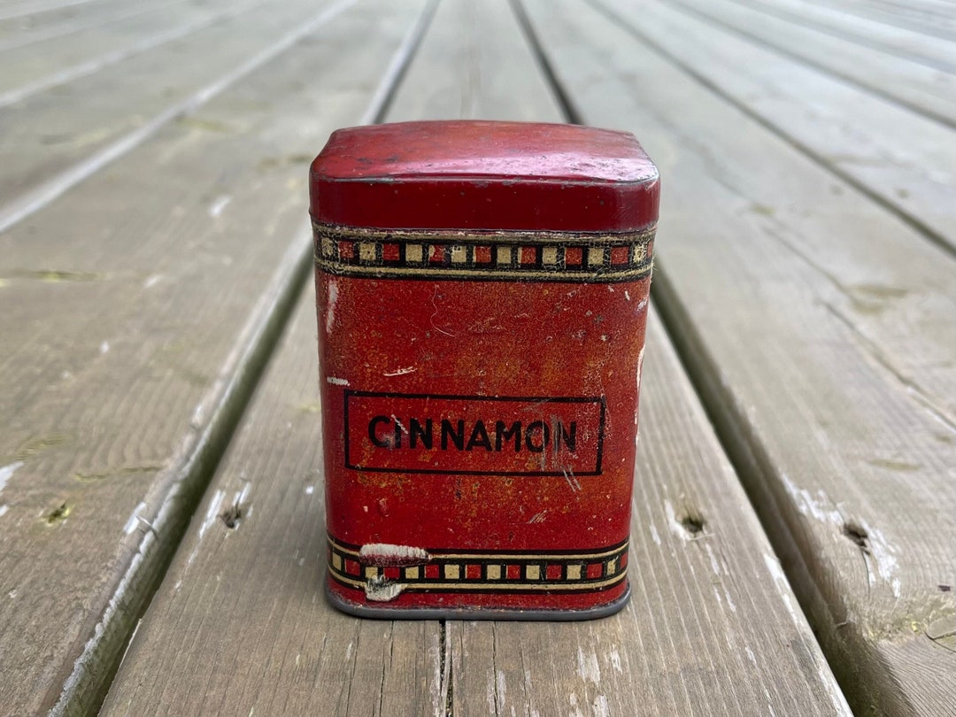 Antique Vintage Ground Cinnamon Lithograph Metal Spice Jar Canister ...