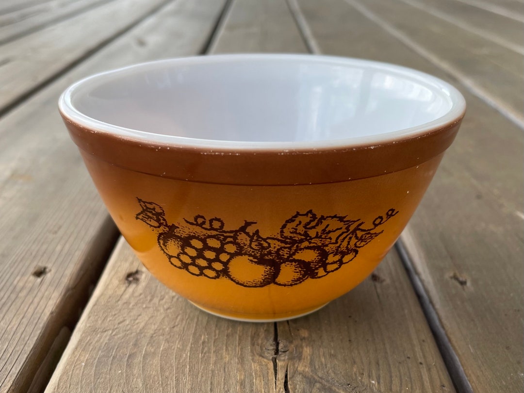 Vintage Pyrex Old Orchard Fall Pattern 401 1 and 1/2 Pint Nesting ...