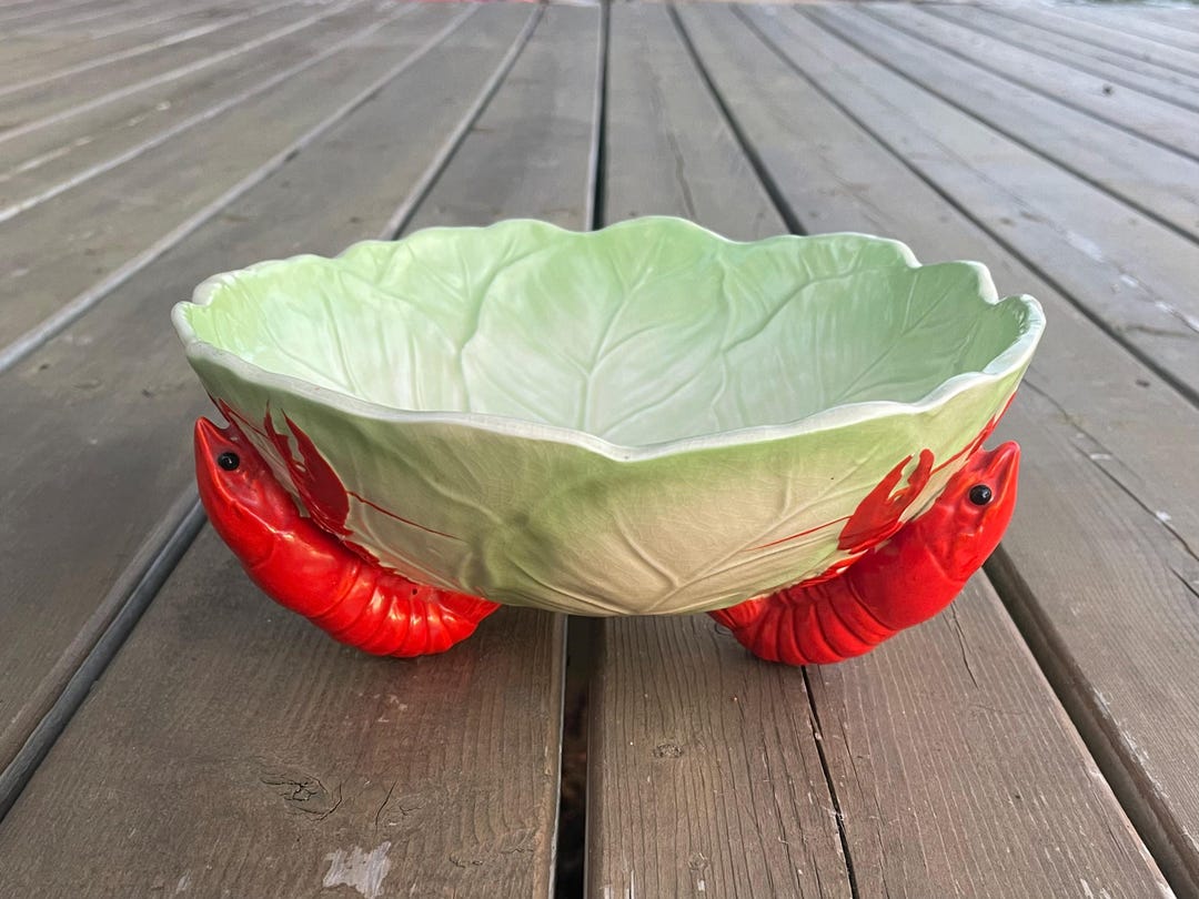 Vintage 1920s Maruhon Ware Hand Painted Lobster and Cabbage Leaf ...