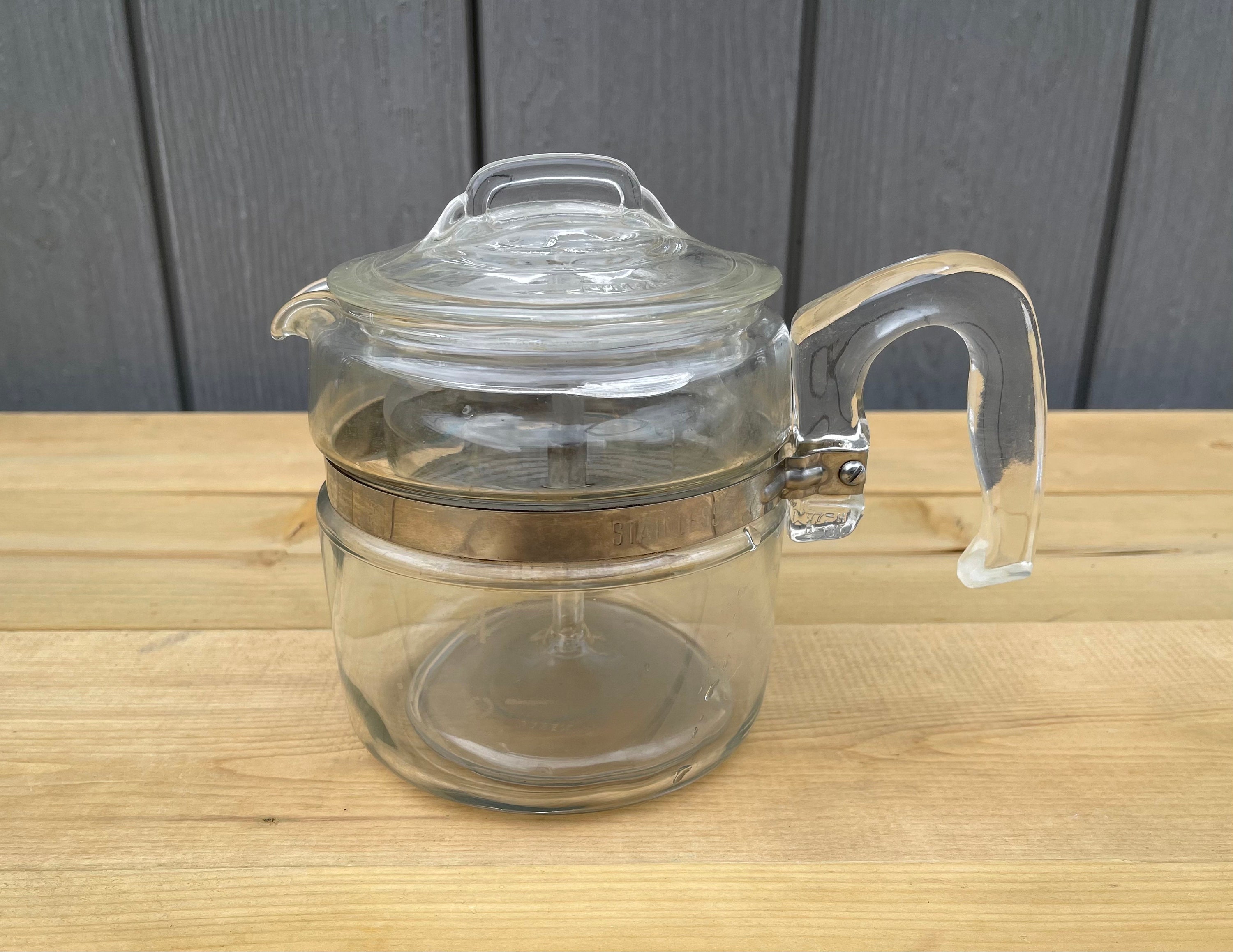 Vintage Pyrex Flameware 7754 B Four Cup Clear Glass Coffee | Etsy