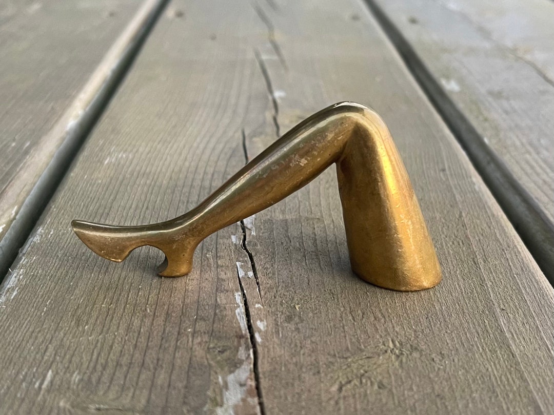 Vintage Solid Brass Woman’s Leg Bottle Opener Retro Barware Accessories ...