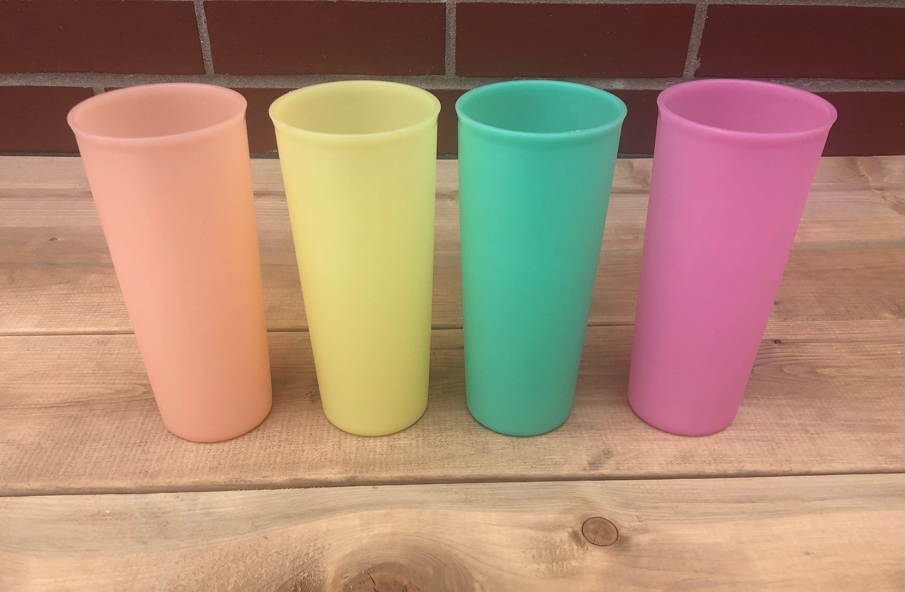 Set of Four Vintage Tupperware Pastel 16 Ounce Tumblers Tall | Etsy