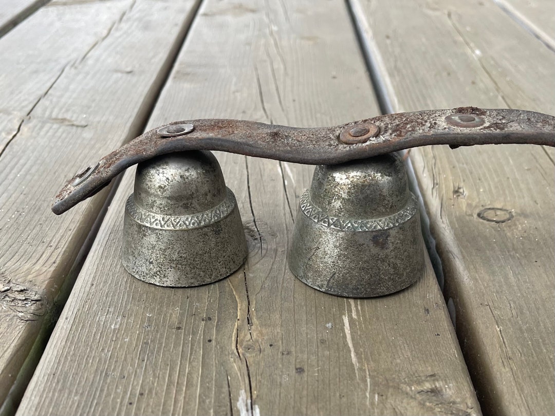 Set of Two Vintage Sleigh Bells on Leather Strap Horse Harness Jingle ...