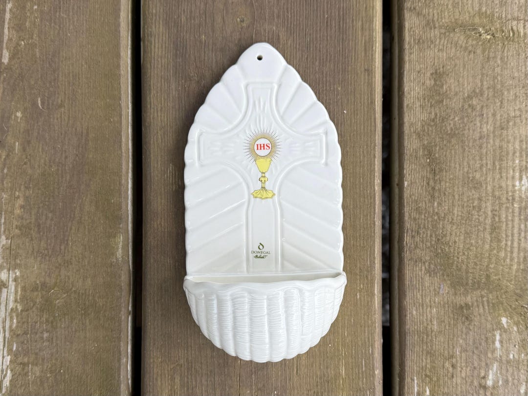 Vintage Donegal by Belleek Fine Parian China Wall Hanging Holy Water ...