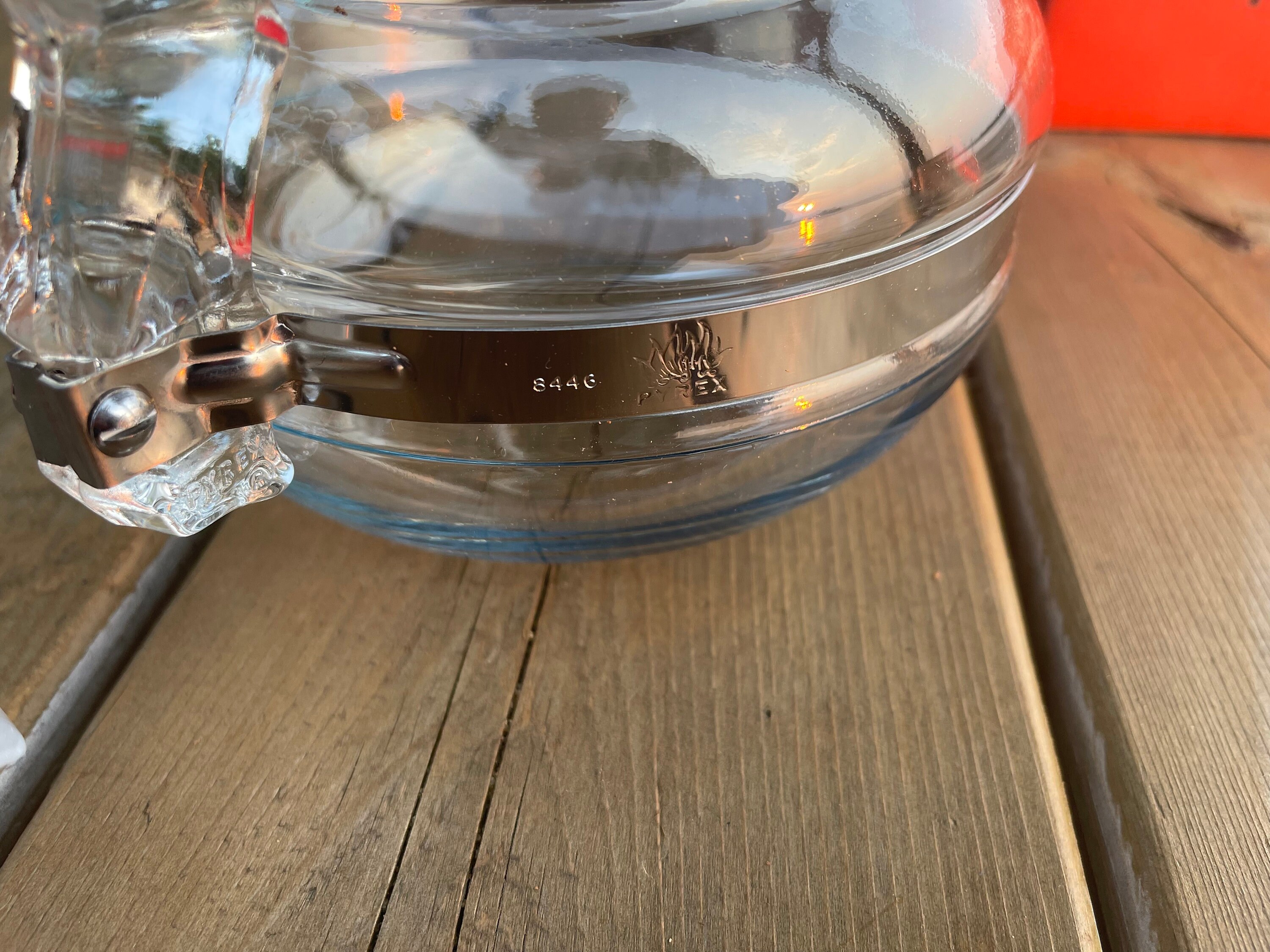 Vintage New Old Stock Pyrex Flameware 8446 Clear Glass 6 Cup Teapot ...