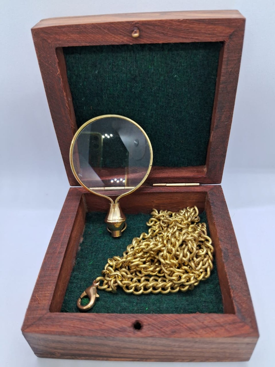 Antique Finish Monocole Pendant Magnifying Glass on a Gold - Etsy