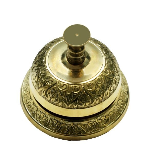 Vintage Solid Brass Desk Bell Collectible Table Bell Service Bell ...