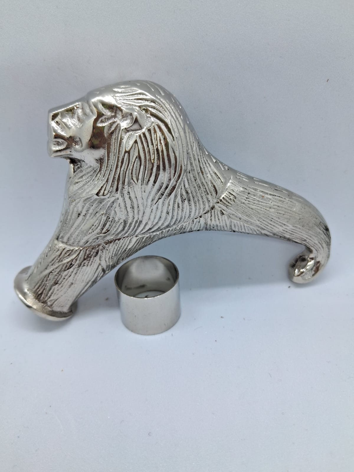 Fashionable Silver Men's Lion Walking Stick Elegant Cane Top Head Brass ...