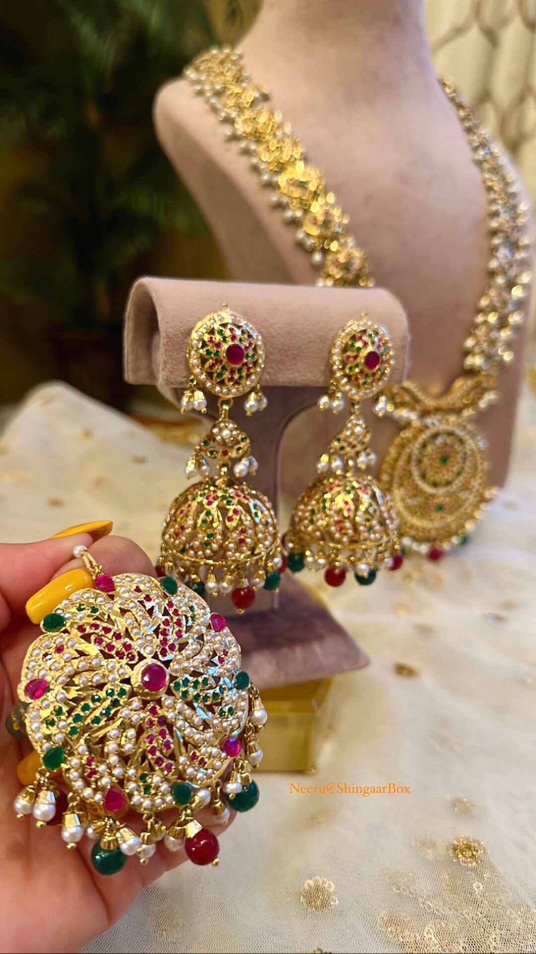 Traditional Punjabi Jadau Long Moti/stones/beads Rani - Etsy