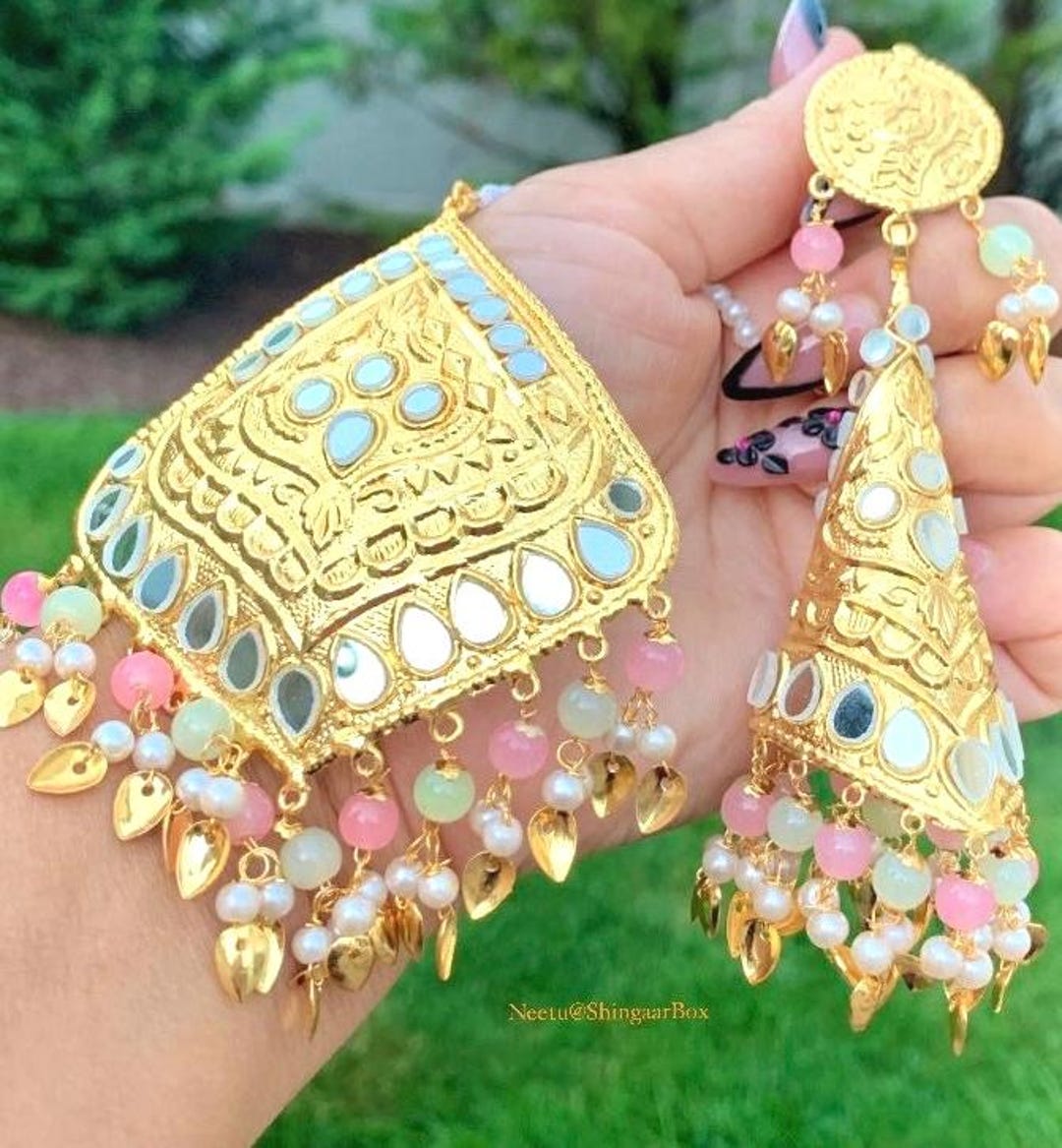 Punjabi Traditional Moti/pippal Patti Oversized Tikka/headpiece ...