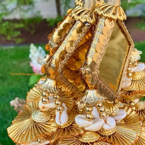 Traditional Punjabi Gold Mirror Oversized Gotta Patti/kaudi/sequins ...