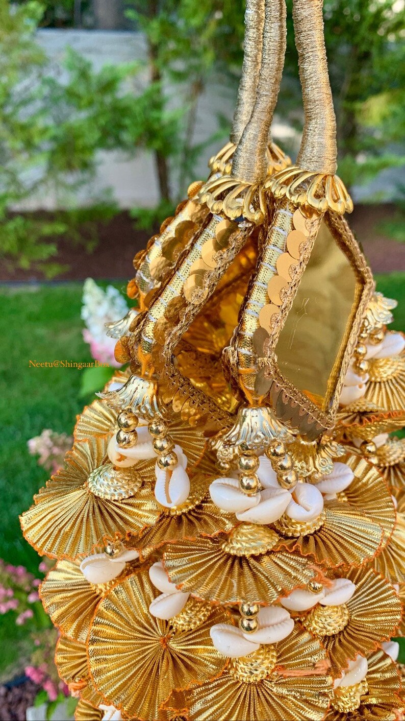 Traditional Punjabi Gold Mirror Oversized Gotta Patti/kaudi/sequins ...