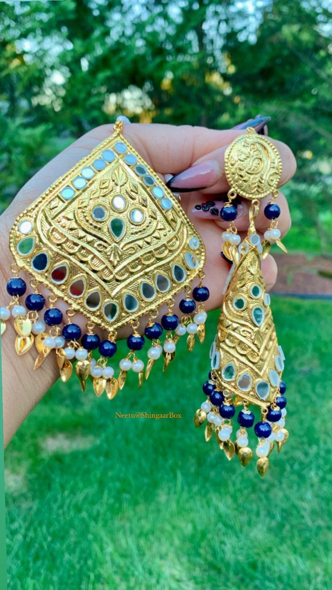 Punjabi Traditional Moti/pippal Patti Oversized Tikka/headpiece ...