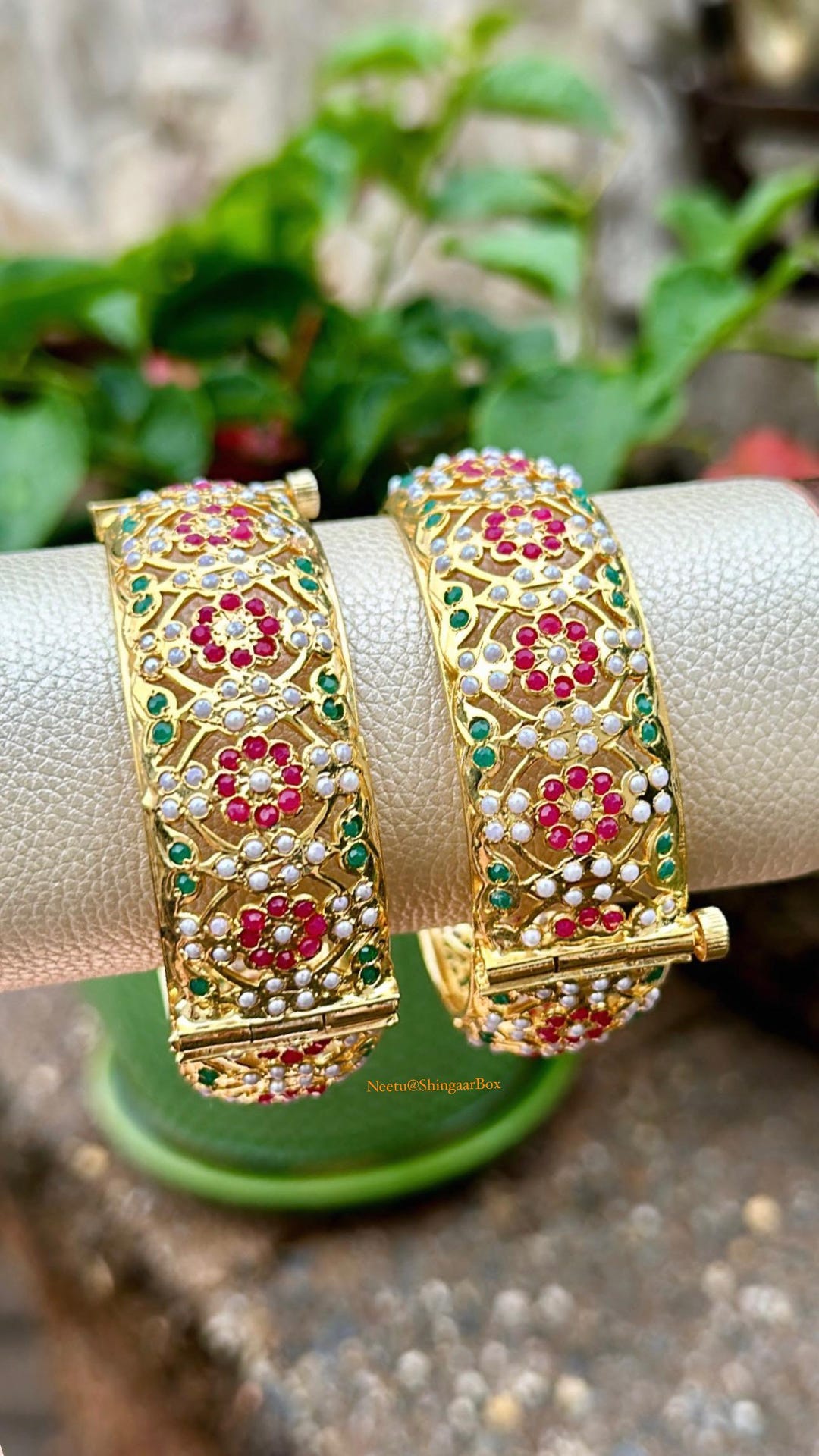 Punjabi Traditional Jadau/pearl/multicolor Kadas/bracelets Openable ...