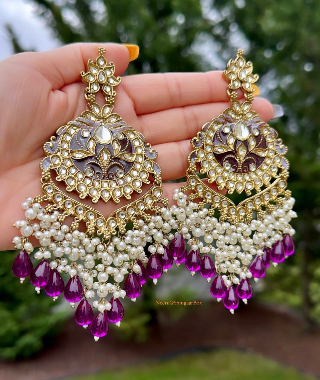 Long Stunning Colorful Stones/moti/beads Earrings - Etsy