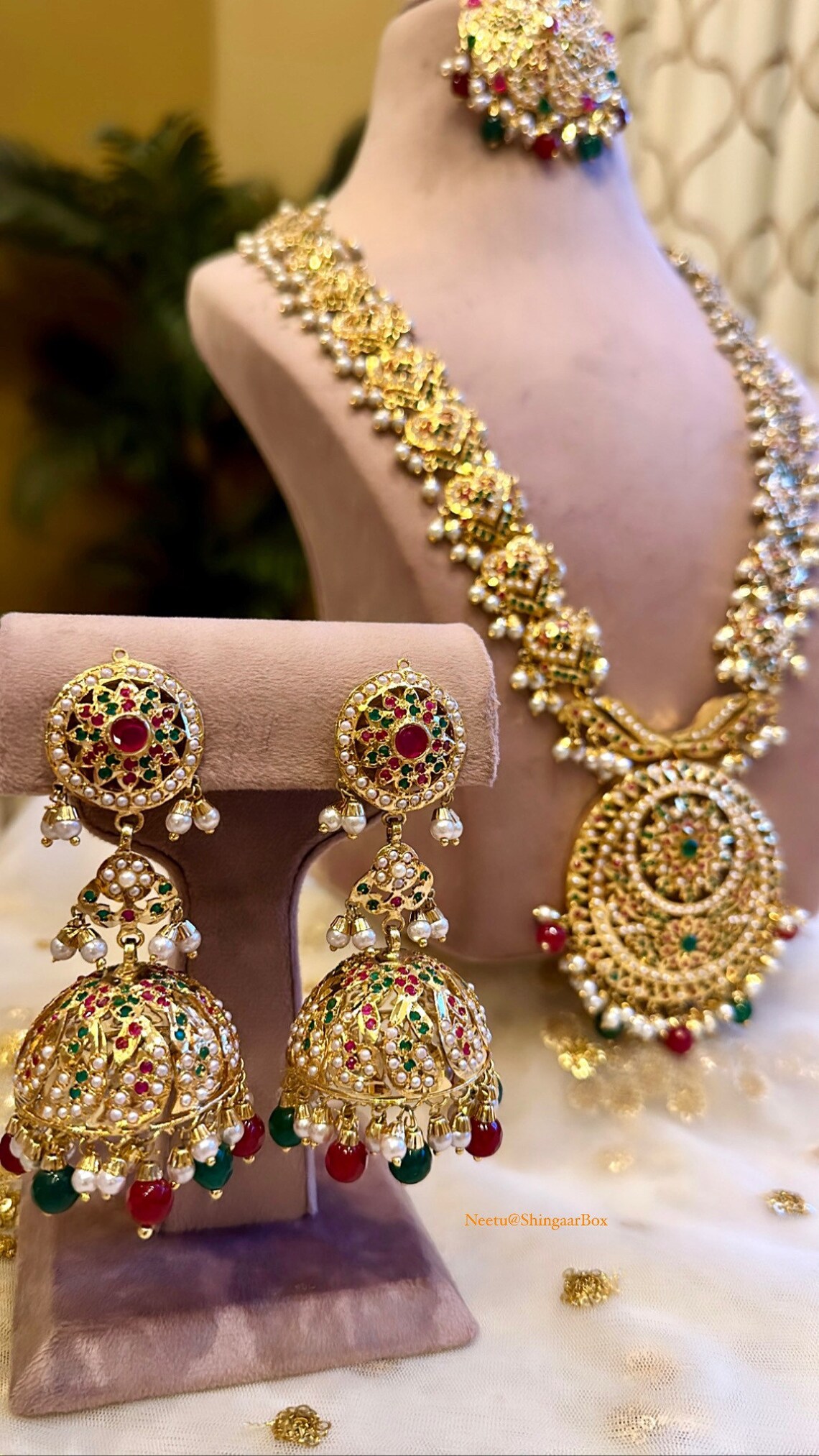 Traditional Punjabi Jadau Long Moti/stones/beads Rani - Etsy