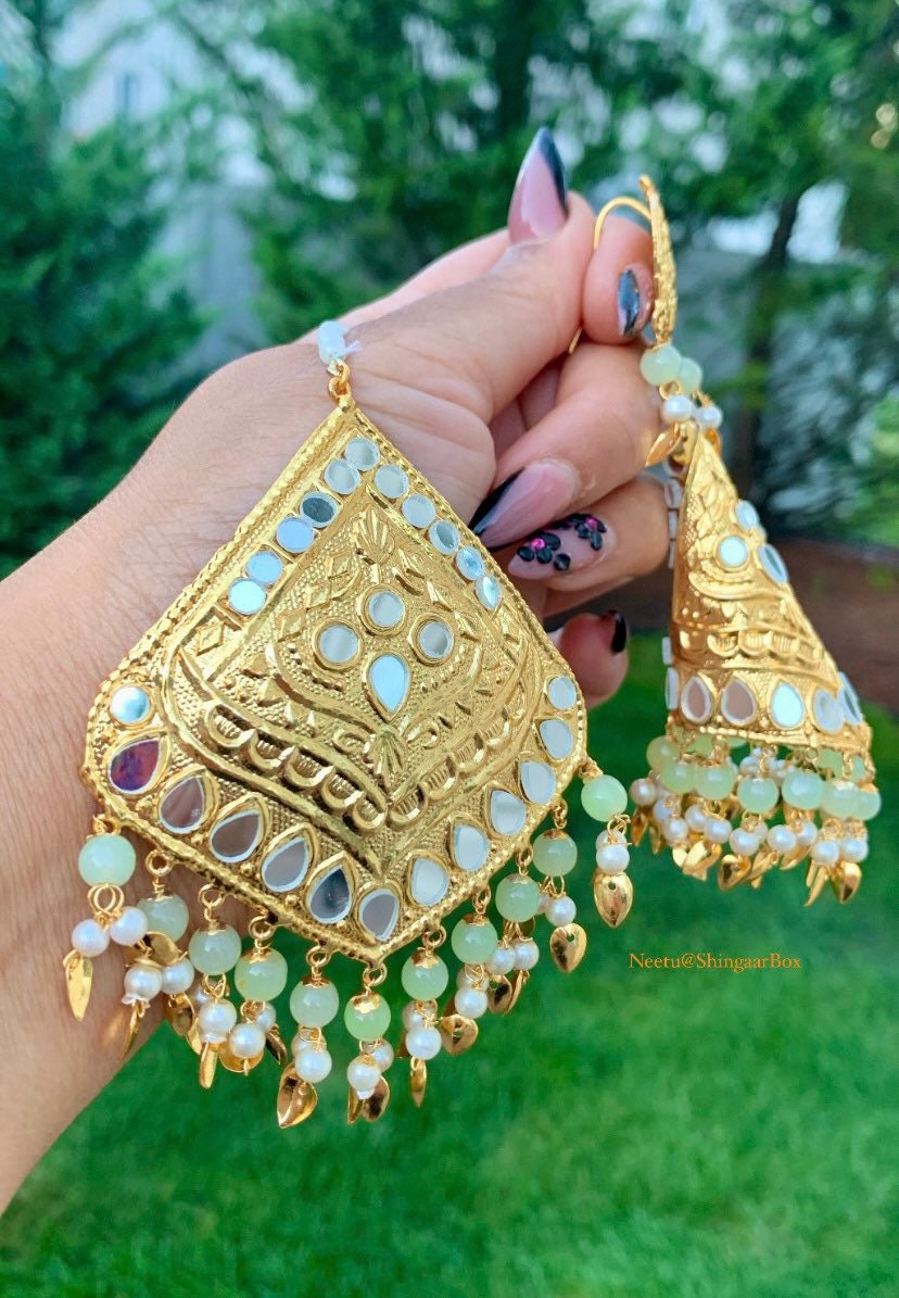 Punjabi Traditional Moti/pippal Patti Oversized Tikka/headpiece ...