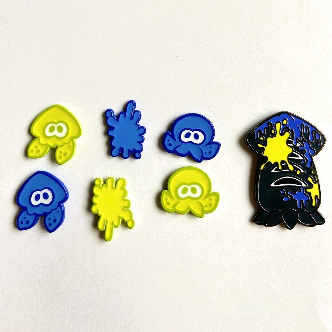 Splatoon Pin Big Pack Light Blue/neon Yellow - Etsy