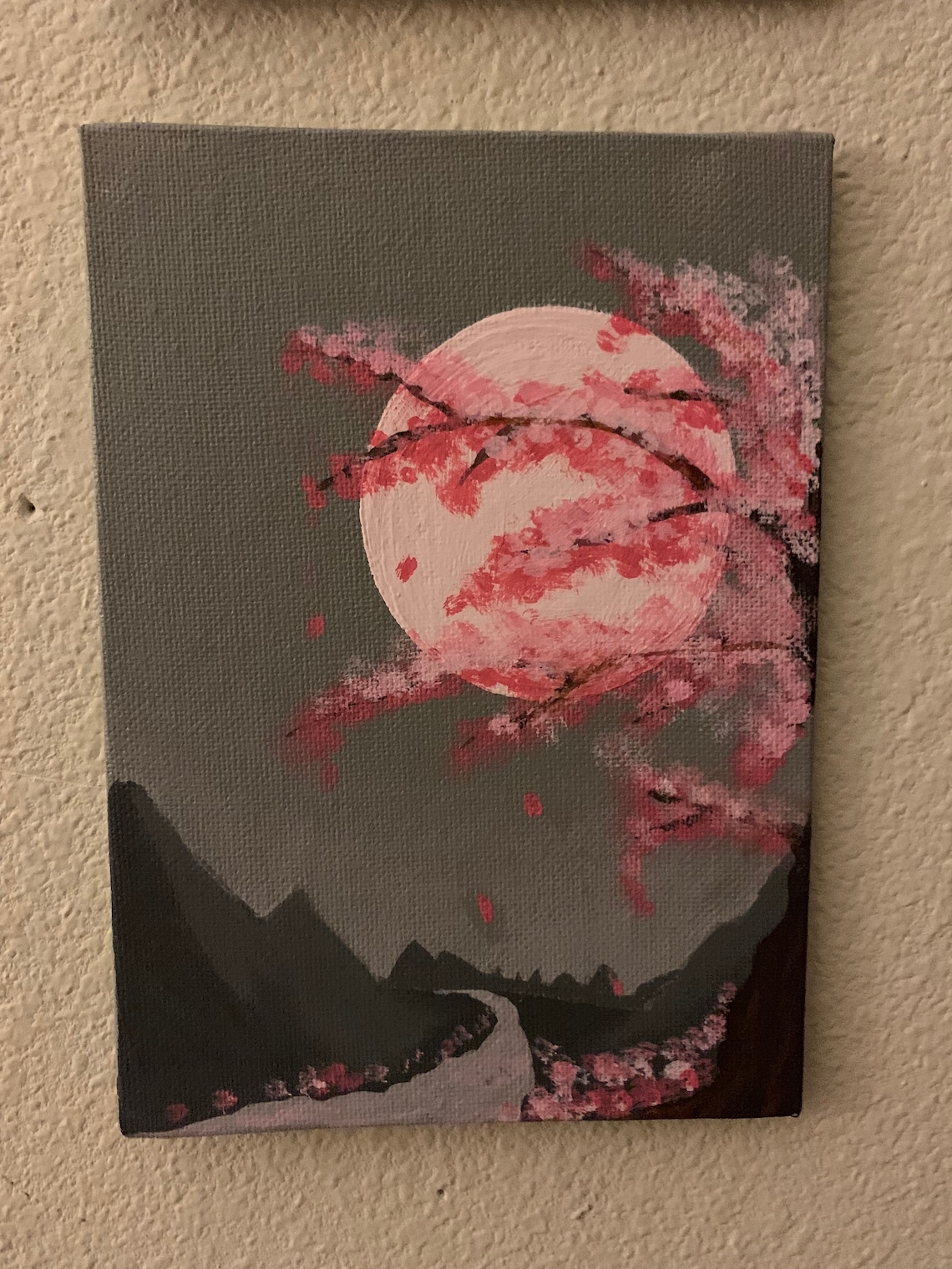 Sakura Tree Scene Acrylic Painting - Etsy